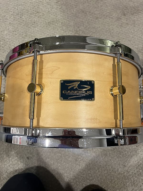 Canopus MO-1465 10-ply Maple snare 14"x6.5" Natural finish | Reverb