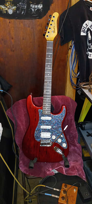 Unbranded Super Strat style 2000's - Custom Red Metallic & | Reverb