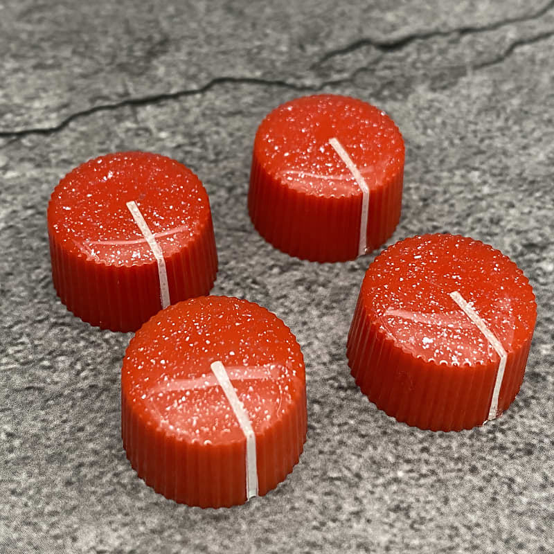 4x Red Glitter Top Guitar Pedal Cupcake Knobs Serrated Round | Reverb