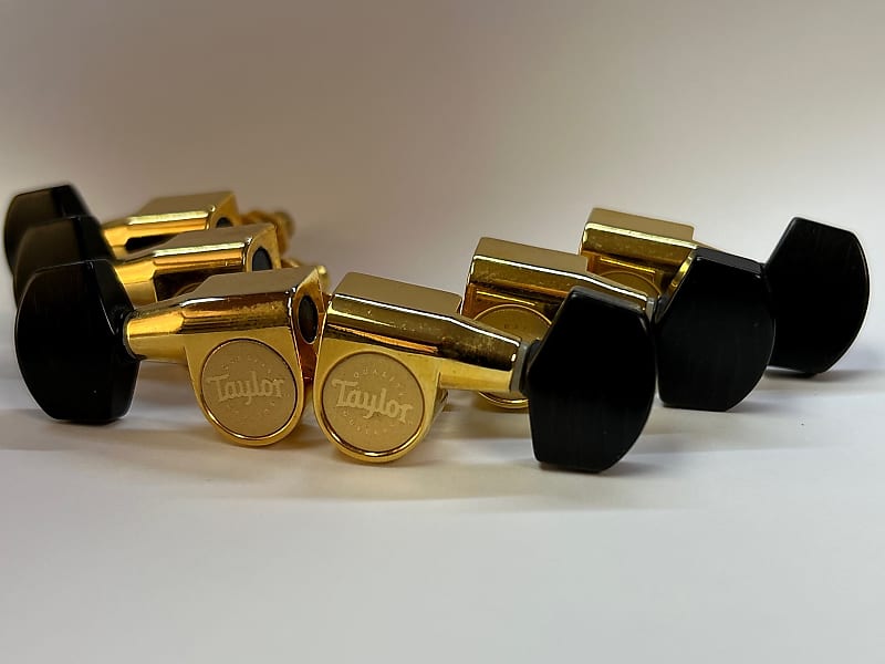 Taylor Guitar Tuners - Gold w/Ebony Buttons 18:1 Ratio | Reverb