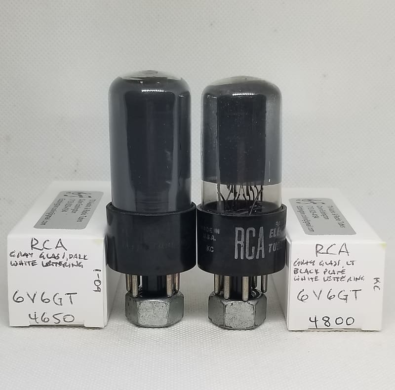 RCA 6V6GT Gray Glass Closely Matched (3.1%) Pair NOS 6V6 | Reverb