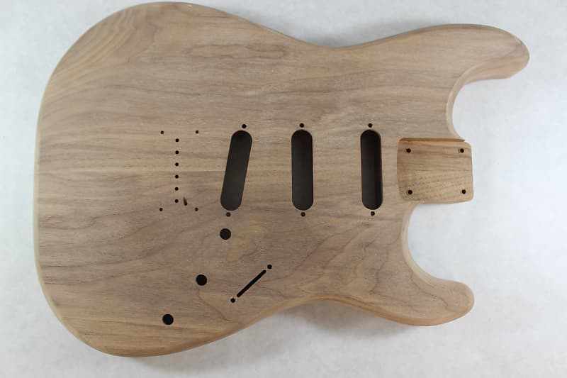 Unfinished Walnut SSS Hardtail guitar body - fits Fender | Reverb