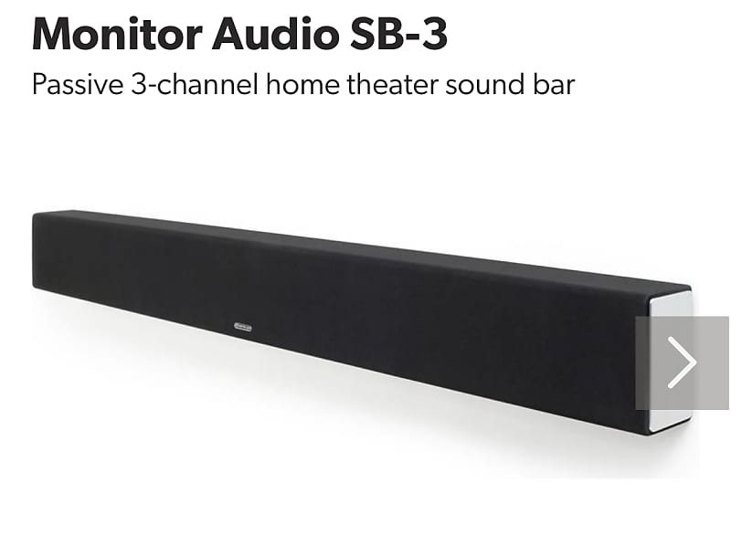 Monitor Audio Sb-3 soundbar 2021 - Black | Reverb