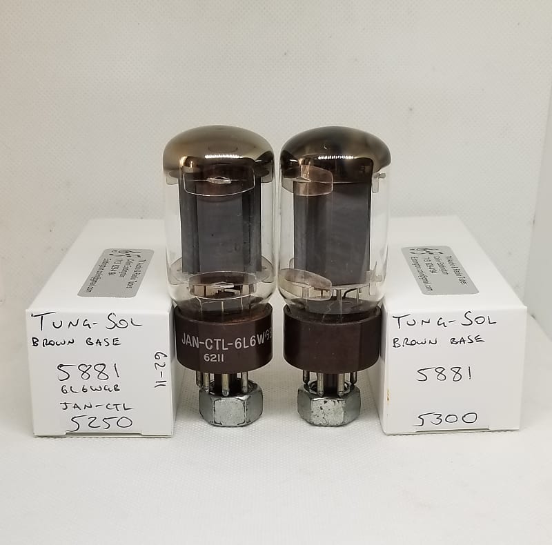 Tung-Sol Brown Base 5881 Very Well Matched Pair (0.9%) NOS | Reverb