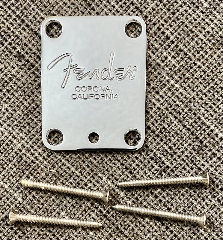 Fender Strat Neck Plate Chrome 2023 - Chrome | Reverb