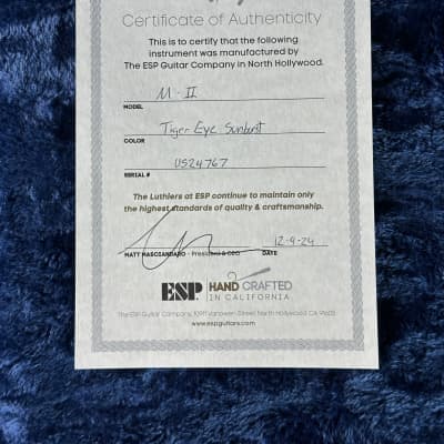 ESP USA M-II Tiger Eye Sunburst Flamed Maple Floyd Rose SD2 | Reverb