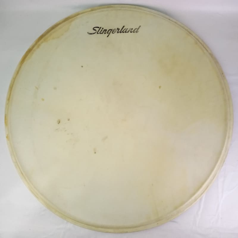 Slingerland 20"Logo Resonant Bass Drum Genuine Calf Skin Head | Reverb