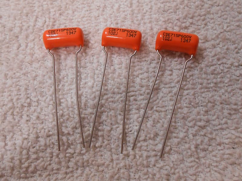 (Pack of 3) Sprague Orange Drop Caps Capacitors, CDE 715P, | Reverb