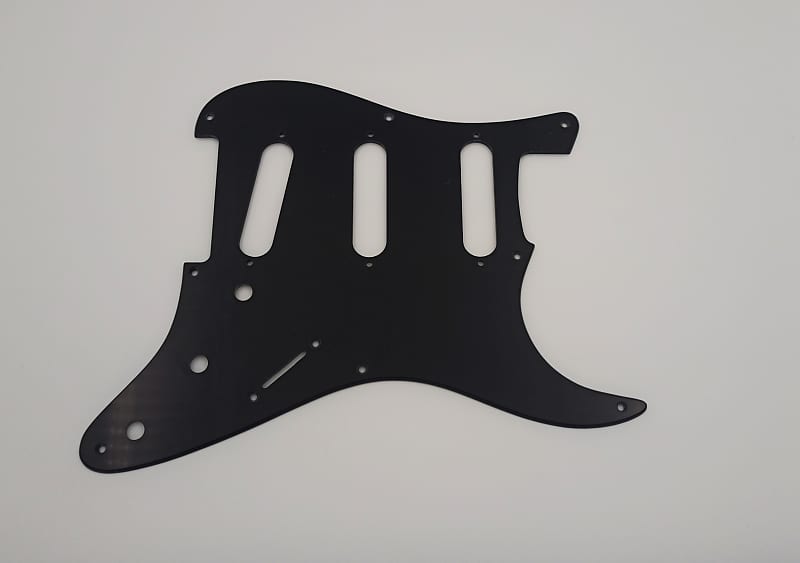 8 hole black acrylic pickguard for us/mex fender stratocaster | Reverb