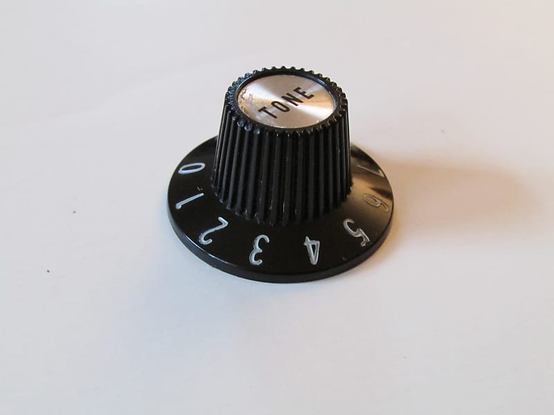 Original 1960's-70's Gibson Witch Hat Tone Knob. Black | Reverb