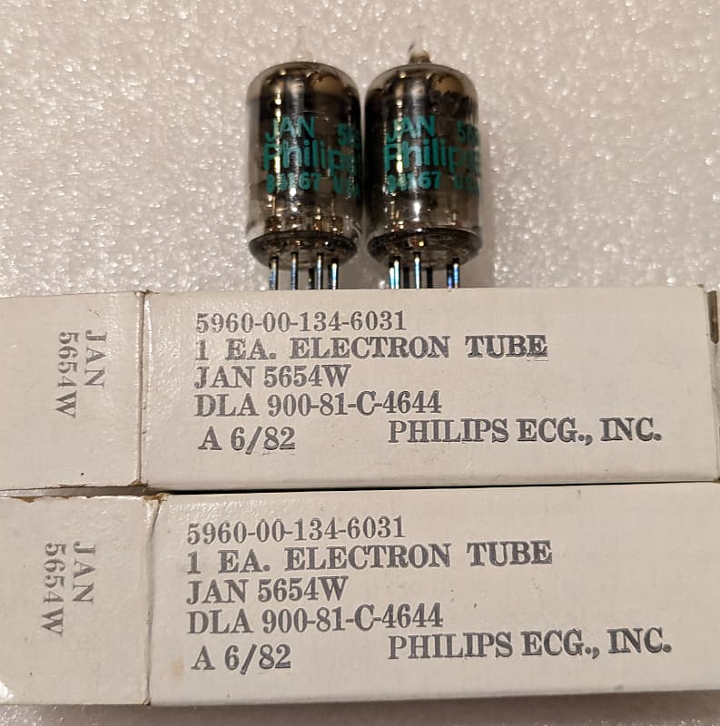 5654W Philips NOS NIB JAN 5654W / 5654 / 6AK5 6AK5W Matched | Reverb
