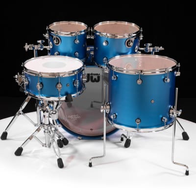 DW Design Series 5pc Kit - Aqua Metallic, CymbalFusion | Reverb