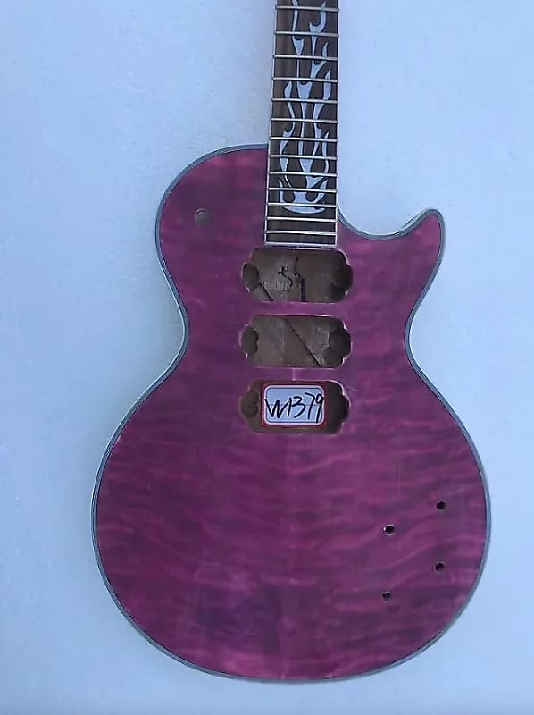 Les Paul LP Style Purple Tiger Maple Top Guitar Body HHH | Reverb
