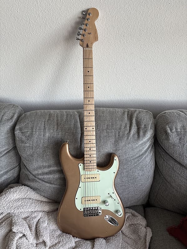 DC Knuckle Baritone Stratocaster - Fire mist gold | Reverb