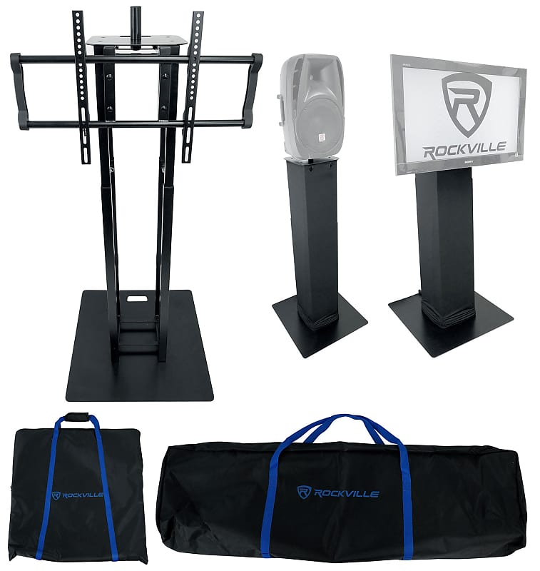 1 Rockville RTP33-TV Black Totem DJ Speaker/Lighting Stand | Reverb