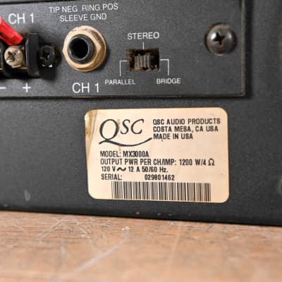 QSC MX 3000a 2-Channel Power Amplifier CG01A9C | Reverb