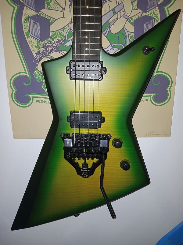 Solar Guitars E2 Lime Burst with floyd rose frx,Gig Bag | Reverb