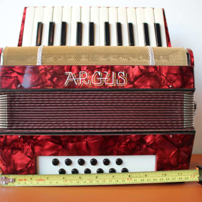 Argus 25-Key 12-Bass mini piano accordion - Red | Reverb