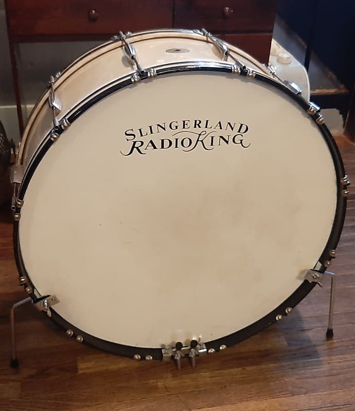 SLINGERLAND RADIO KING 28 INCH BASS DRUM VINTAGE 1950s - WMP | Reverb