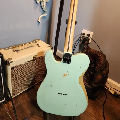 Squier Partscaster Telecaster N/A Distressed Mint Green | Reverb