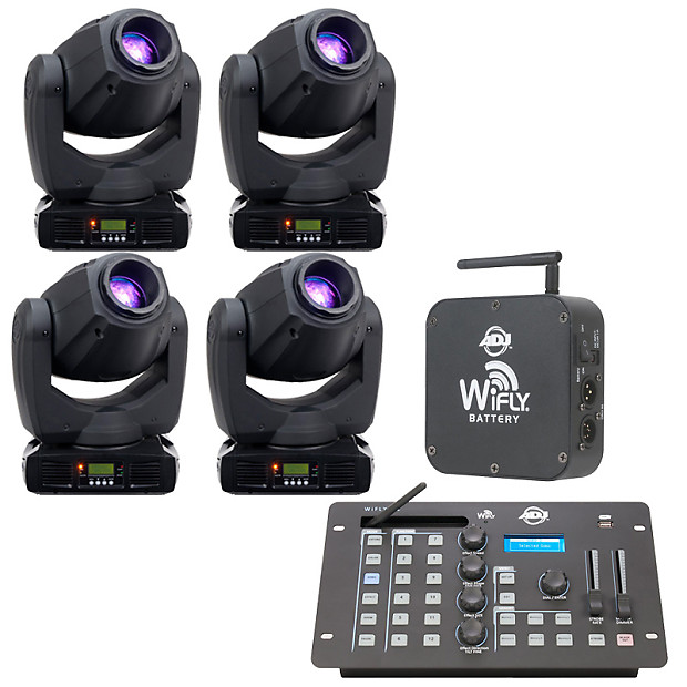 American DJ Inno Spot Pro (4 Pack) w/ ADJ WiFLY NE1 DMX | Reverb