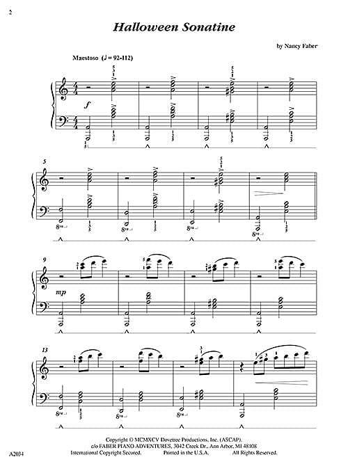 Halloween Sonatine Intermediate Piano Solo | Reverb