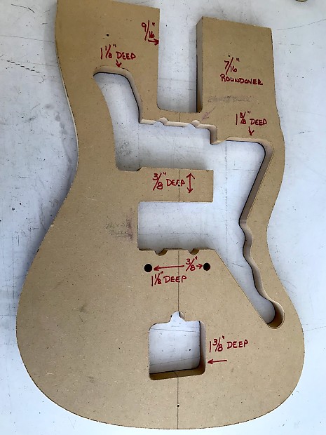 Fender Jazzmaster body templates 3/4" MDF made from Ron Kirn | Reverb