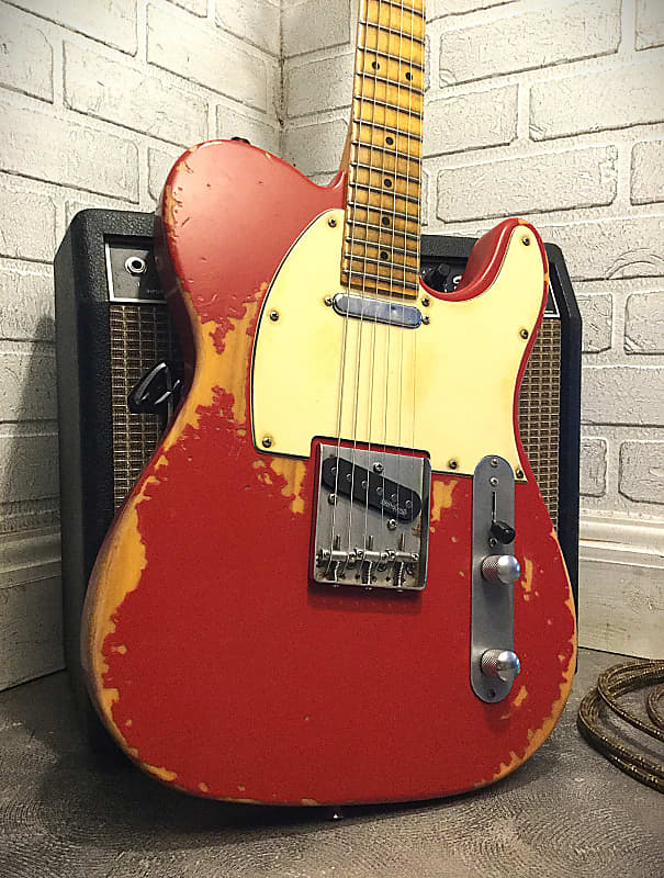 USA Relic Tele Style Electric Guitar Road Worn Red by Nate's | Reverb