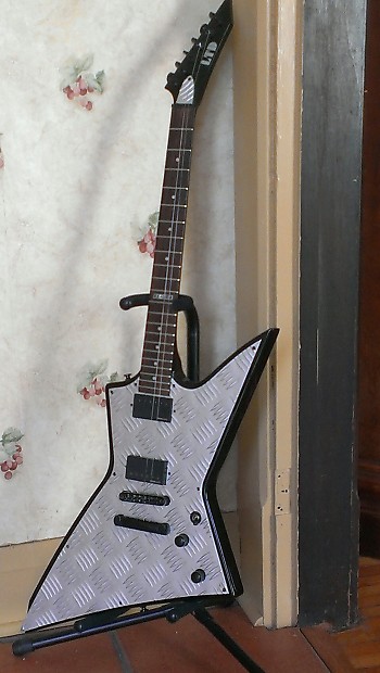 ESP LTD EX 351D Diamond Plate Guitar * Explorer * Damaged | Reverb