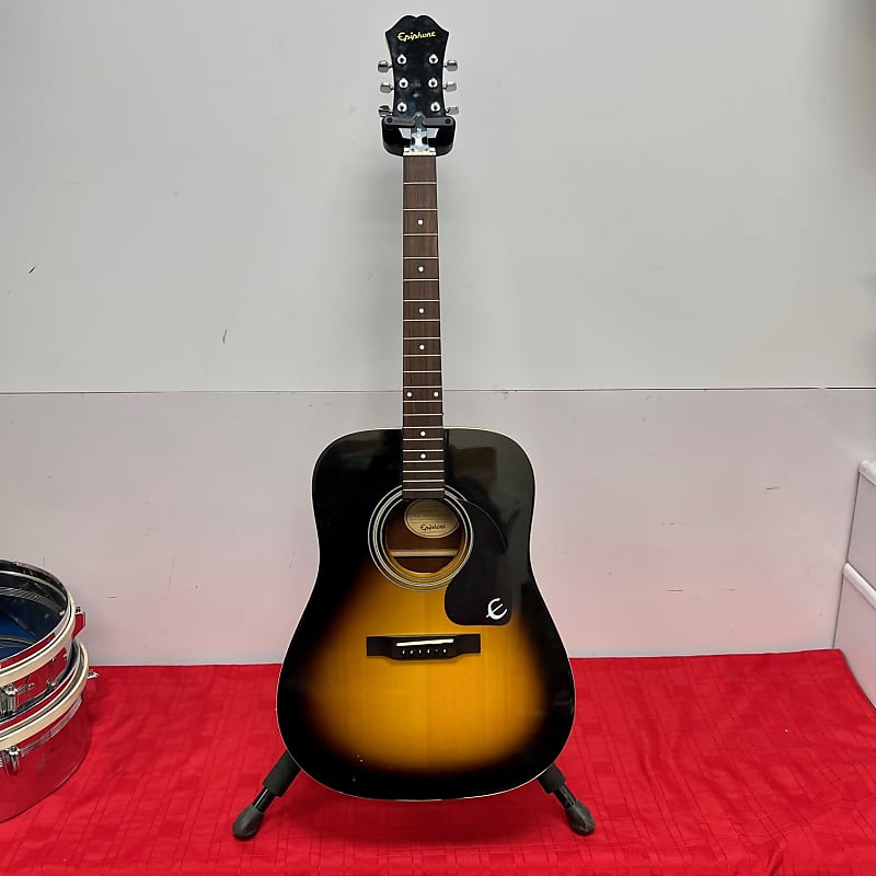 Epiphone PR150 VS Vintage Sunburst Dreadnought Acoustic | Reverb