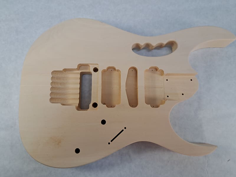 Unfinished 6 string Basswood guitar body, rear route, HSH, | Reverb