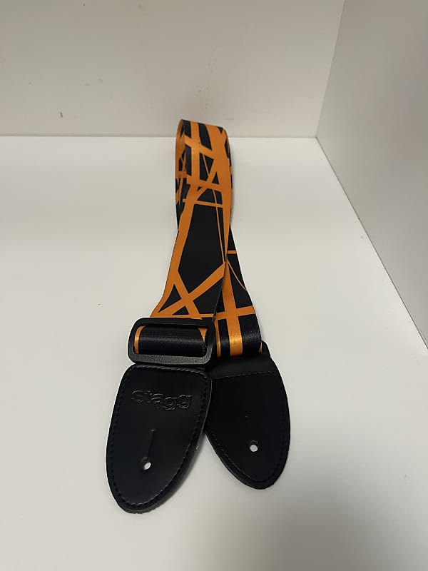 Stagg Van Halen Strap 2020 Black and Yellow stripes | Reverb