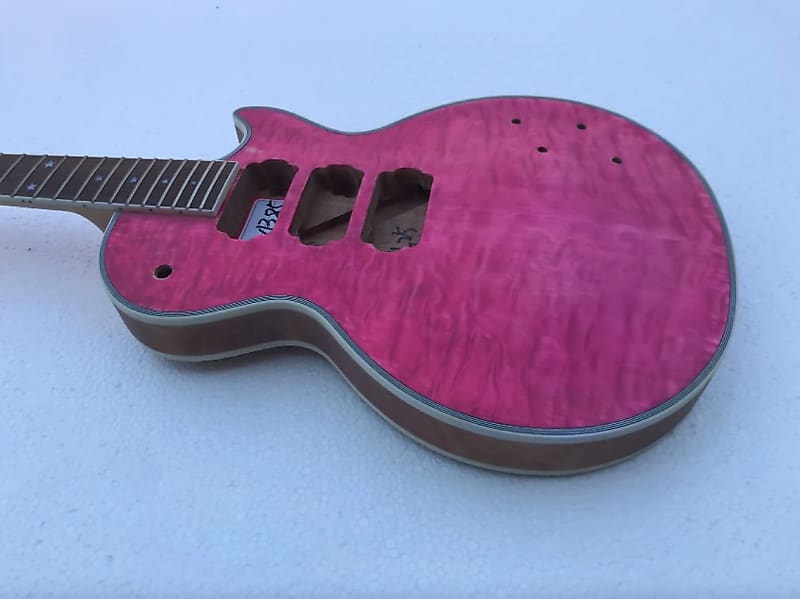 HHH Les Paul LP Style Pink Guitar Tiger Maple Top Body with | Reverb