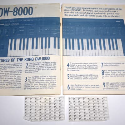 KORG DW-8000 Original Factory Manual and Sound Patch Charts | Reverb