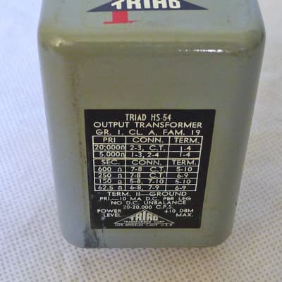 Very Early Triad HS 54 Black Label For Fairchild 660 Pultec | Reverb