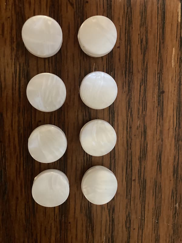 Schaller 8 mandolin white Pearloid machine head buttons | Reverb