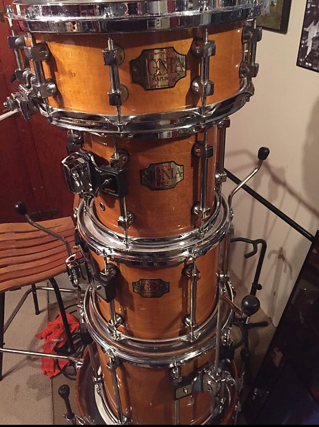 Premier Bop Drum Drumset 18x16 Bass Signia 90s Maple | Reverb