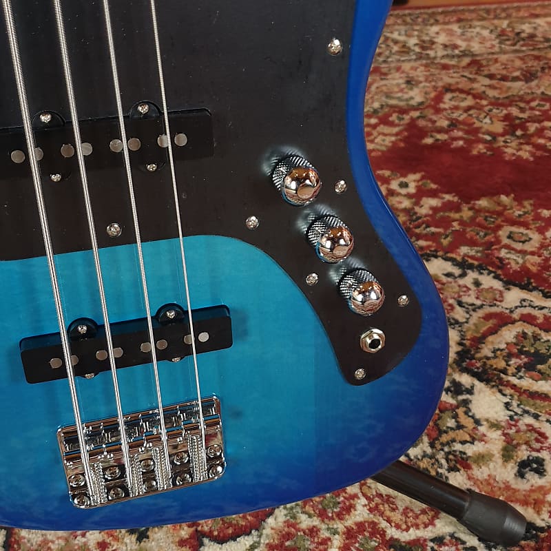 FGN Boundary Mighty Jazz Bass Transparent Blue Sunburst + | Reverb