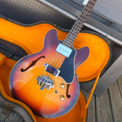 Epiphone Rivoli 1963 Sunburst Full Original like Gibson EB2 | Reverb