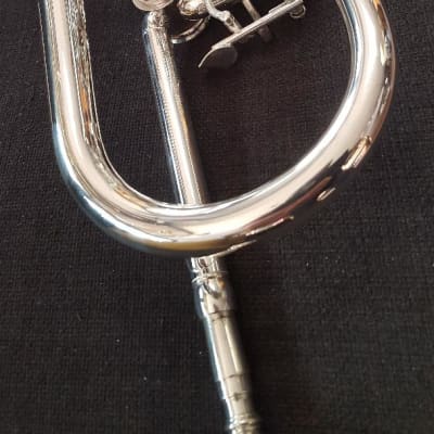 Silver Rotary Valves C Trumpet w/Upper Register Harmonic Key | Reverb
