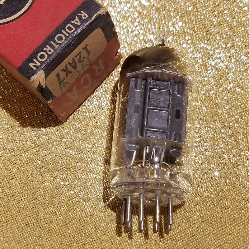 RCA 12AX7 dual triode tNOS AT1000 TESTED tilted square | Reverb UK