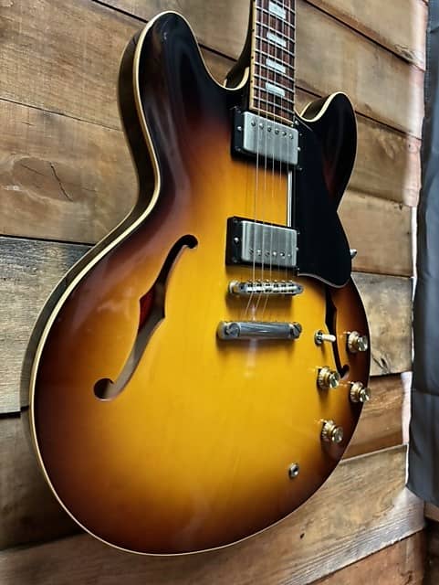 2015 Gibson '63 Custom ES335 VOS Vintage Sunburst w/case | Reverb