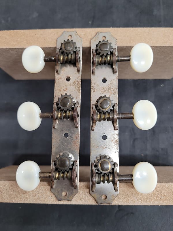 Vintage tuning keys 3x3 on a plate, 40s-50s steel & brass, | Reverb