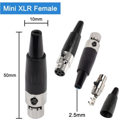 5Pin Mini XLR Connector TA4F Adapter Female Plug Mic | Reverb