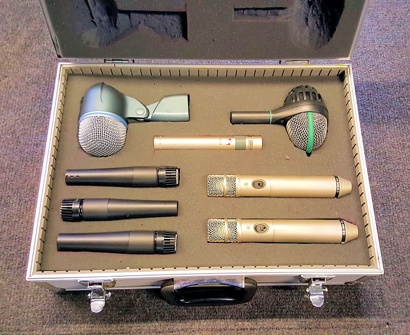 AKG RHODE SHURE Selection Of 8 Drum Mics In Flightcase | Reverb