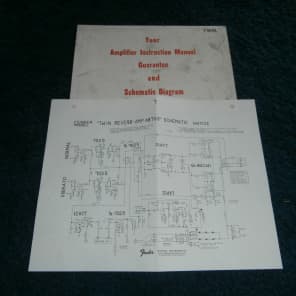 Vintage 1960's Fender Twin Reverb Schematic! Blackface AB763 | Reverb