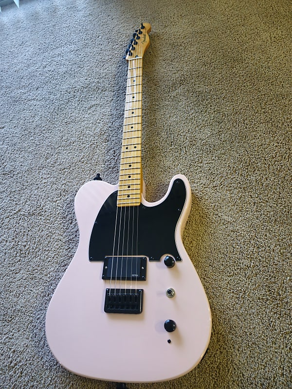 Custom Fender Telecaster Shell Pink with EMG 81 All Black | Reverb