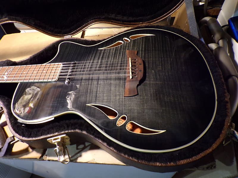 Crafter SA-12 12 string TMBK 2009 Black Tiger Flamed Maple | Reverb