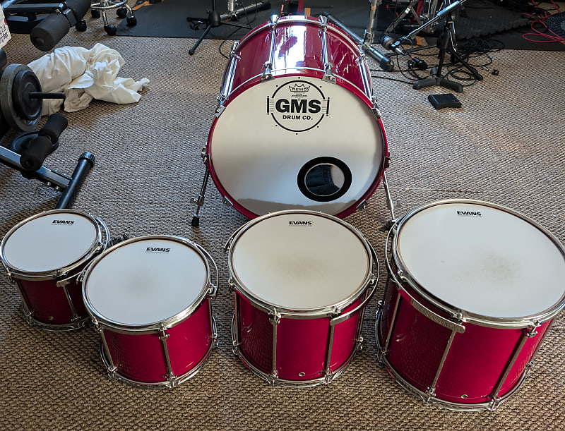 GMS Grand Master Series 6 Pc Drum Kit - Transparent Red | Reverb