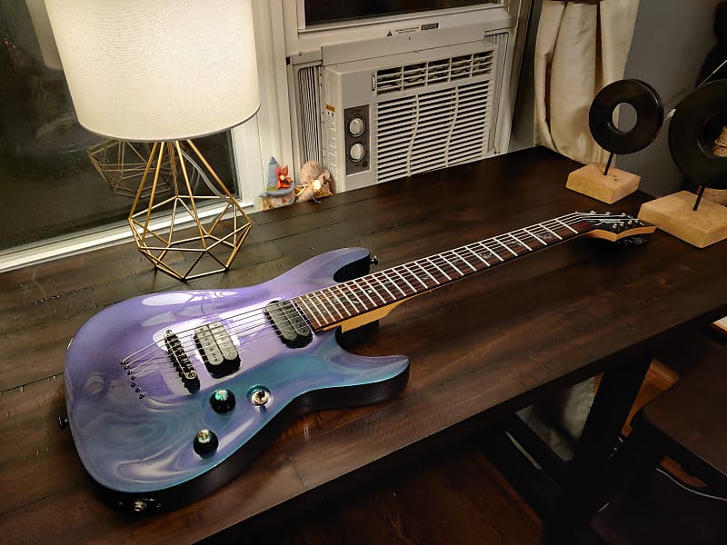 Schecter Damien 7 - COLOR-SHIFT PAINT | Reverb